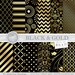 BLACK GOLD Digital Paper: Black Gold Printable Pattern Prints, Instant ...