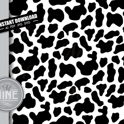Black and White Cow Print Seamless Pattern. Digital Download - Etsy