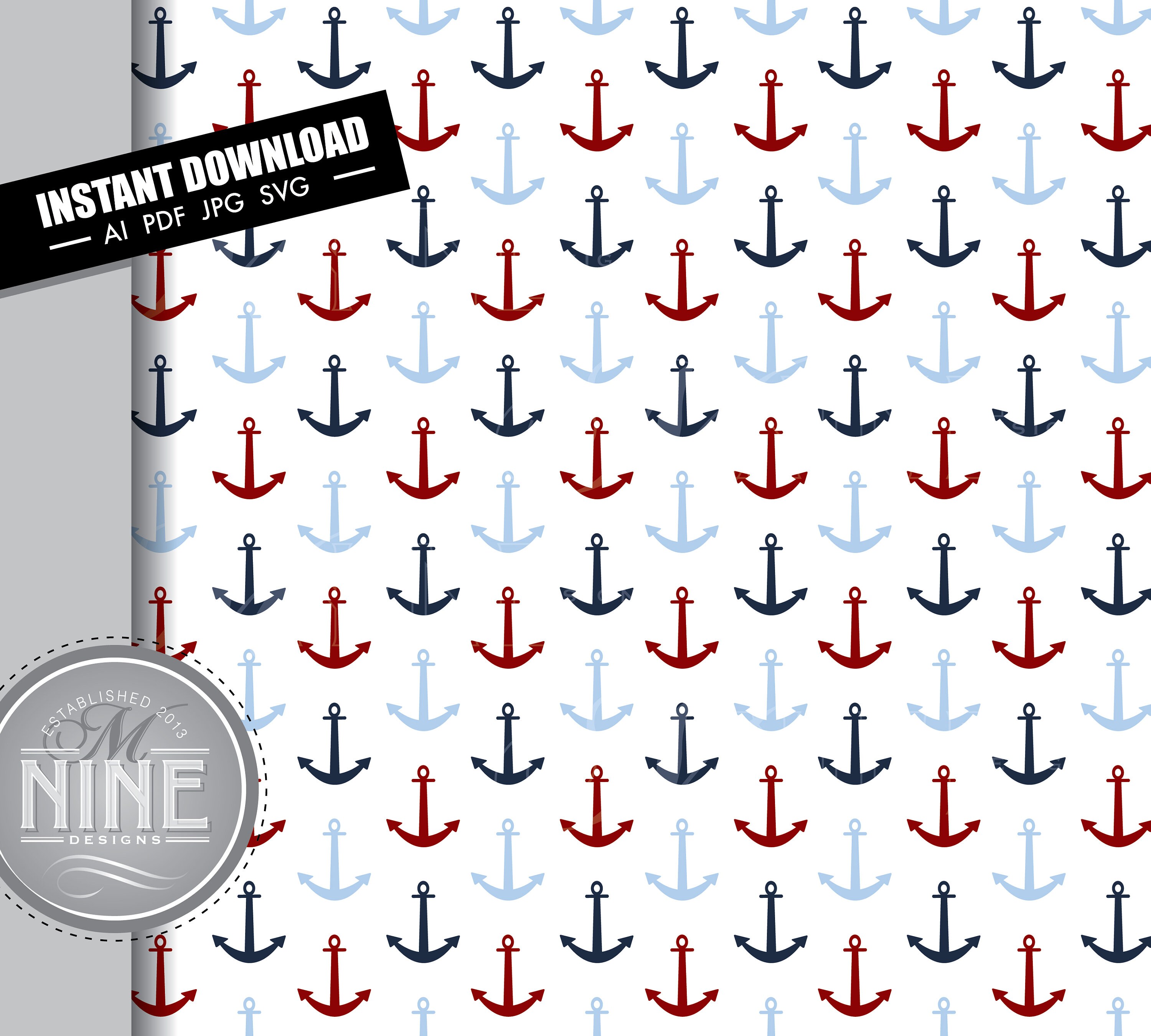 Nautical Anchors Pattern Seamless Repeatable Anchors Svg Pdf - Etsy