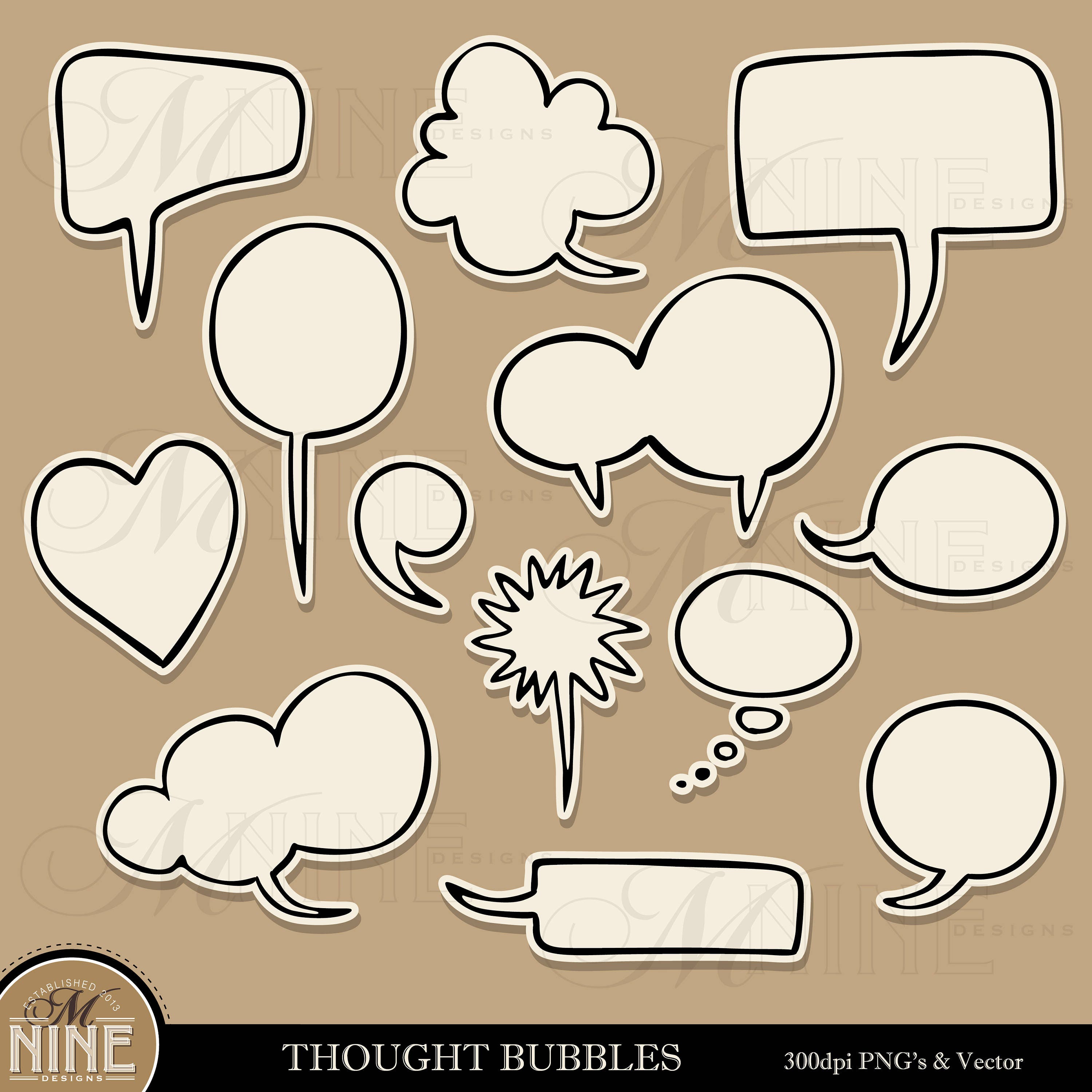 THOUGHT BUBBLES Clip Art fr Comic Book Clipart France - Etsy Canada
