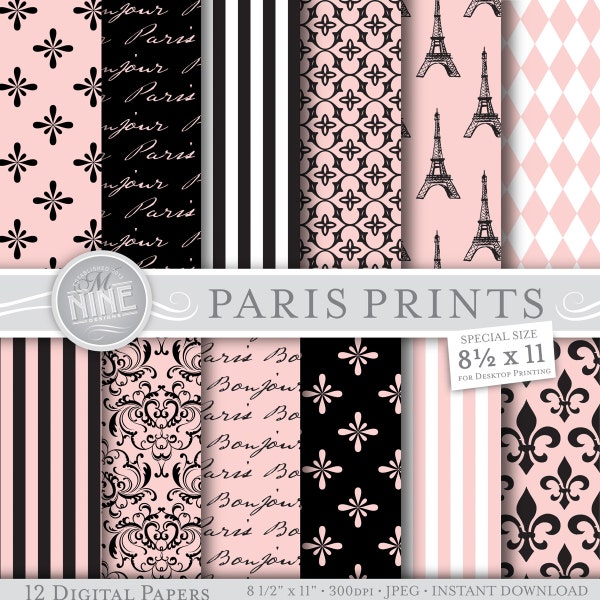 Digital Paper Paris - Etsy