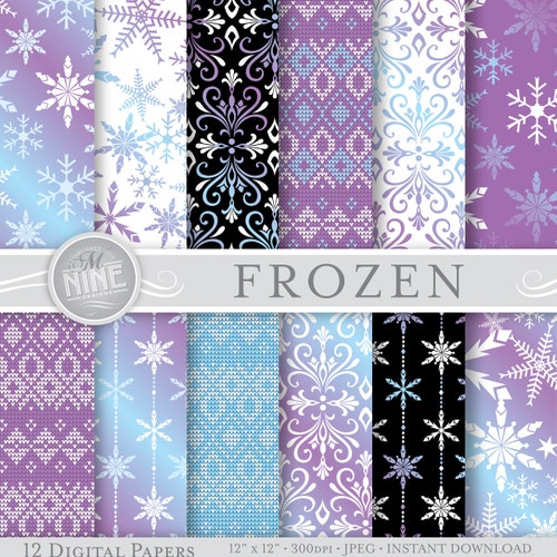 FROZEN Digital Paper: Frozen Theme Printable Pattern Prints - Etsy