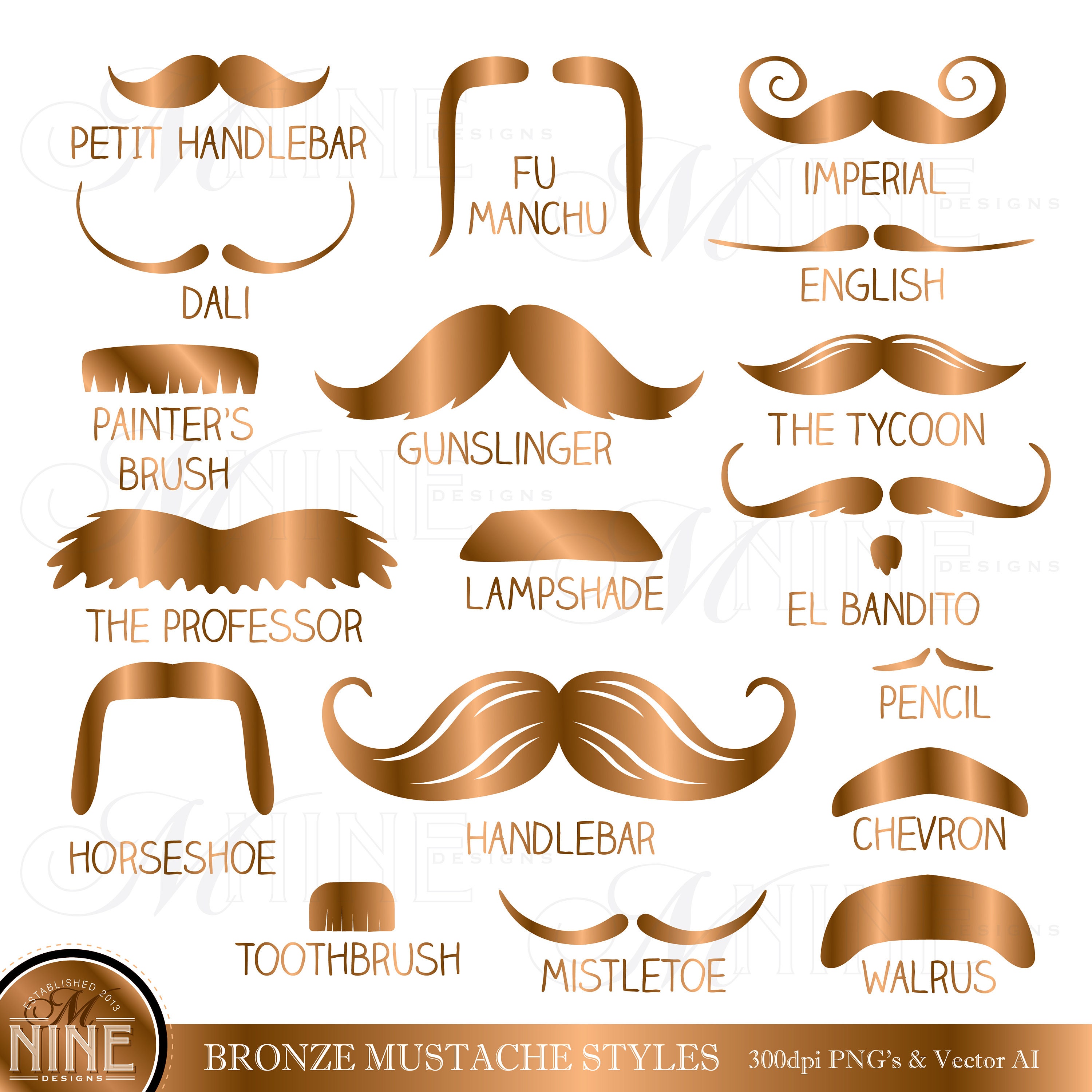Fu Manchu Mustache Clip Art