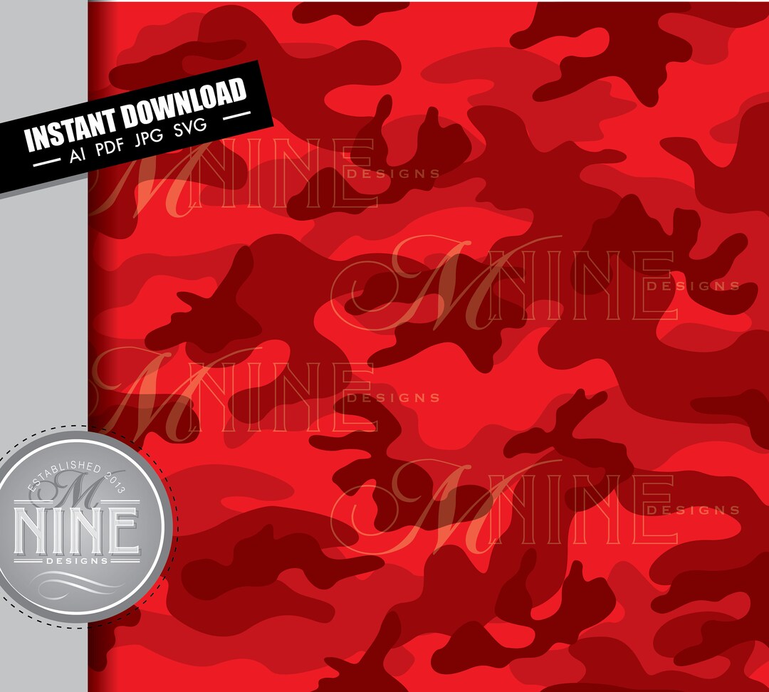 Red Camouflage Pattern Seamless Repeatable Camouflage Svg Pdf Jpg ...