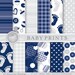 BABY Digital Paper / Navy Blue and Grey BABY Patterns / Baby | Etsy