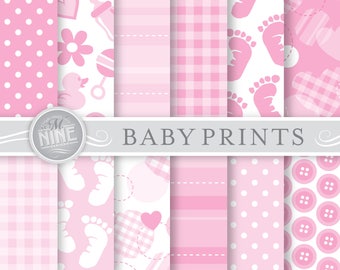 Baby Girl Digital Paper. Its a Girl Patterns Newborn - Etsy