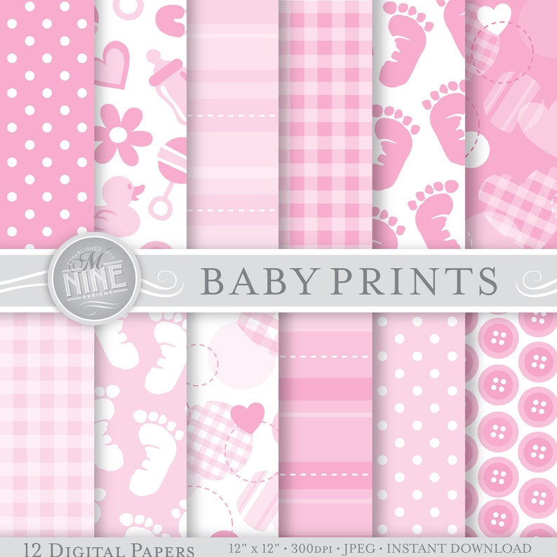 Pink Baby Digital Paper / PINK BABY Patterns / Baby Theme | Etsy