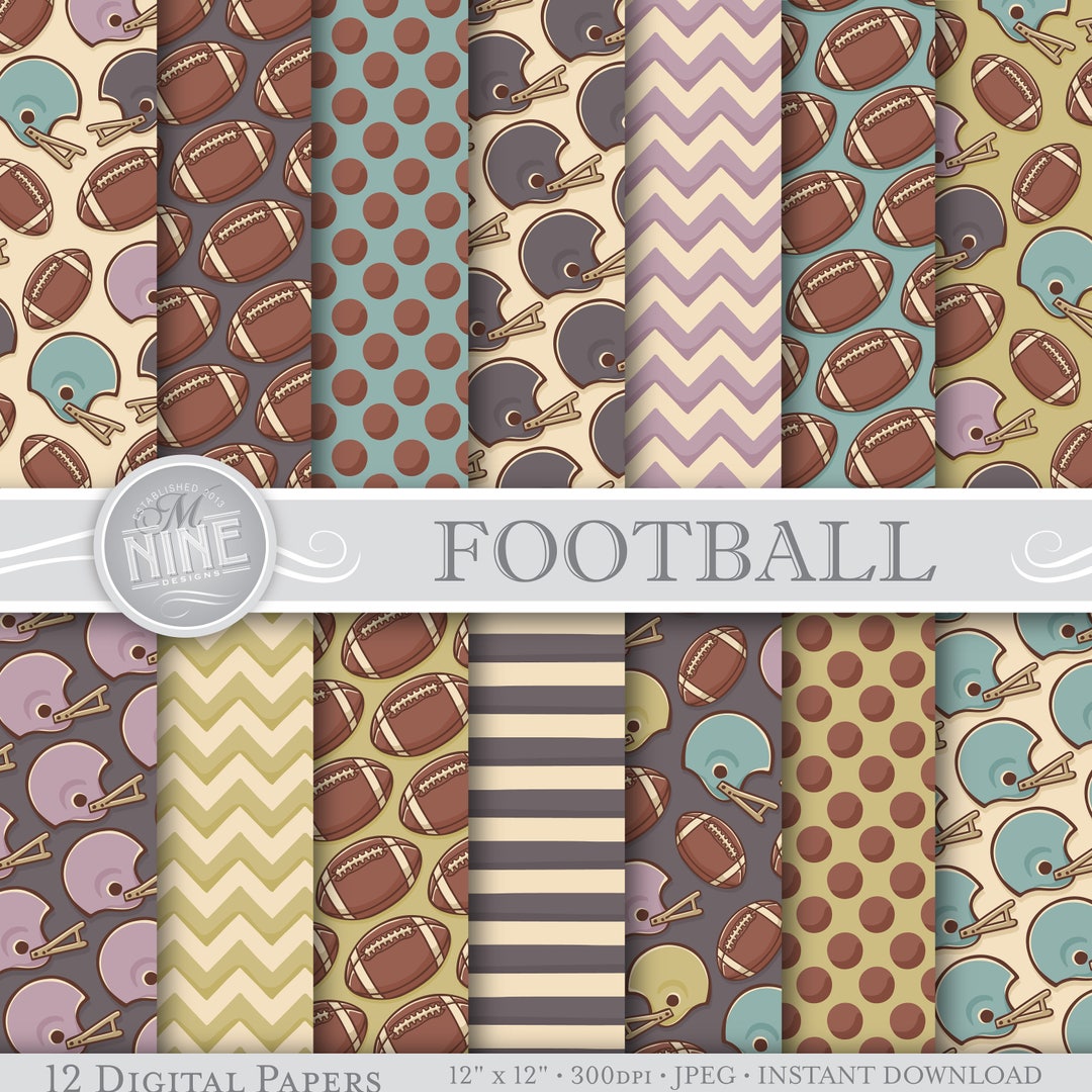 Retro FOOTBALL Digital Paper Sports Printables Digital Downloads ...