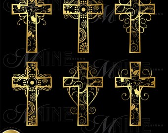 Filigree Cross Clipart - Etsy