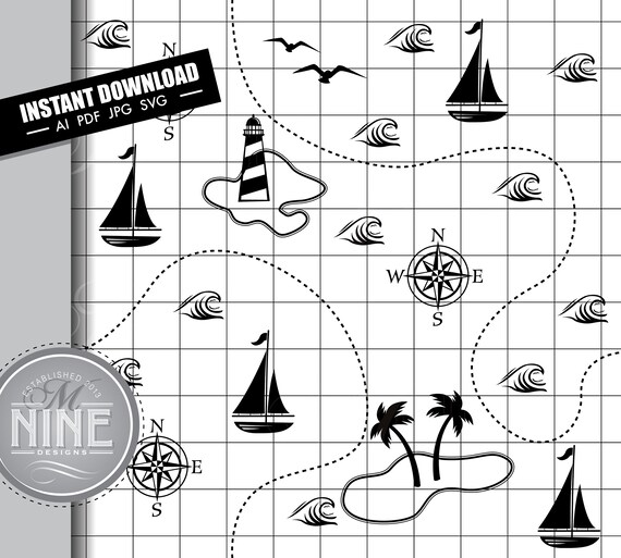 Nautical Map Vector