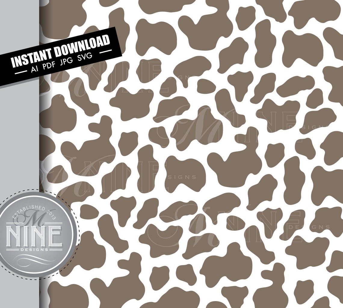 Cow Print Svg Seamless Cow Print Pattern Svg Pewter Cow - Etsy