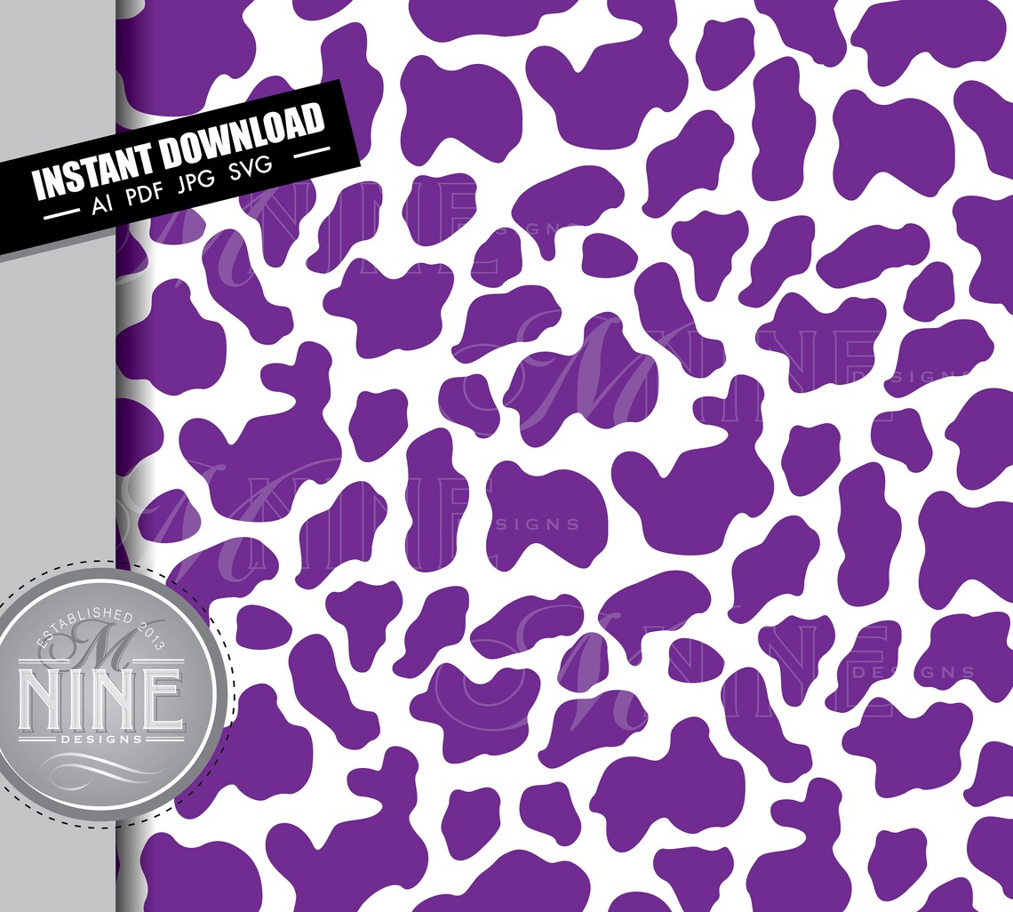 Purple Cow Print Pattern Seamless Repeatable Cow Print Svg - Etsy