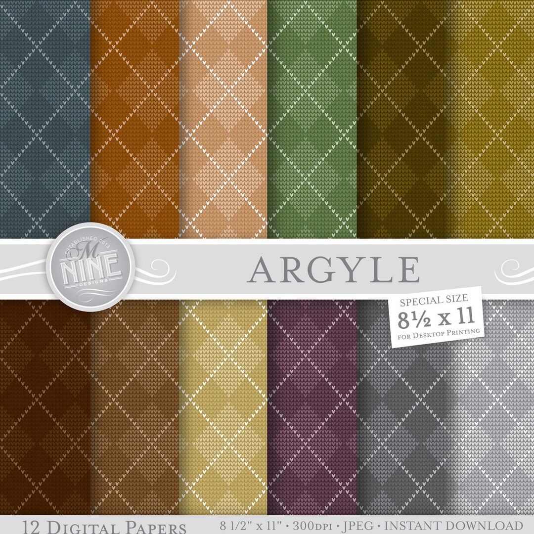 Neutral ARGYLE SWEATER Prints Digital Paper Pattern Prints, Instant ...