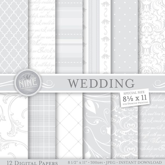 Wedding Digital Paper: WHITE WEDDING Printable Pattern Prints | Etsy