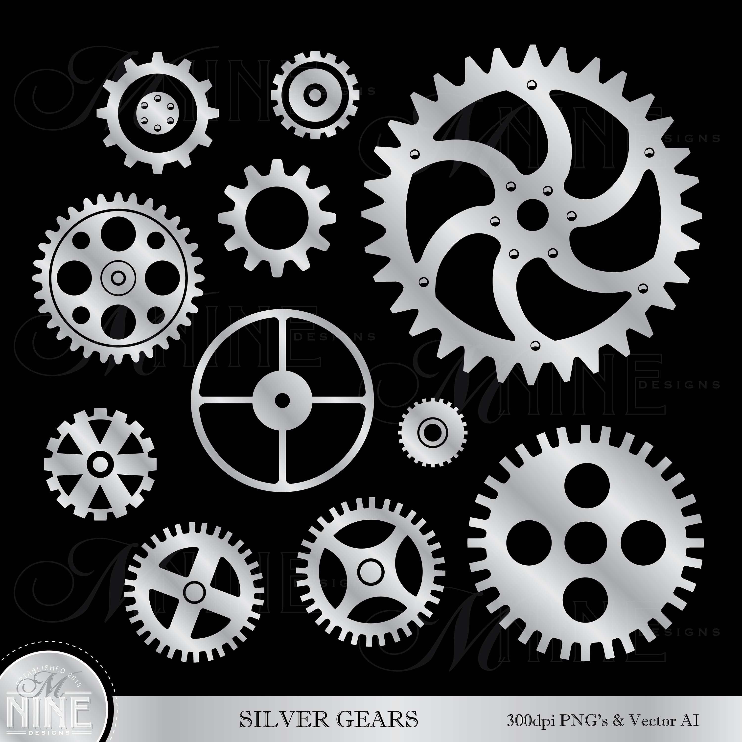 Steampunk Gears Clipart