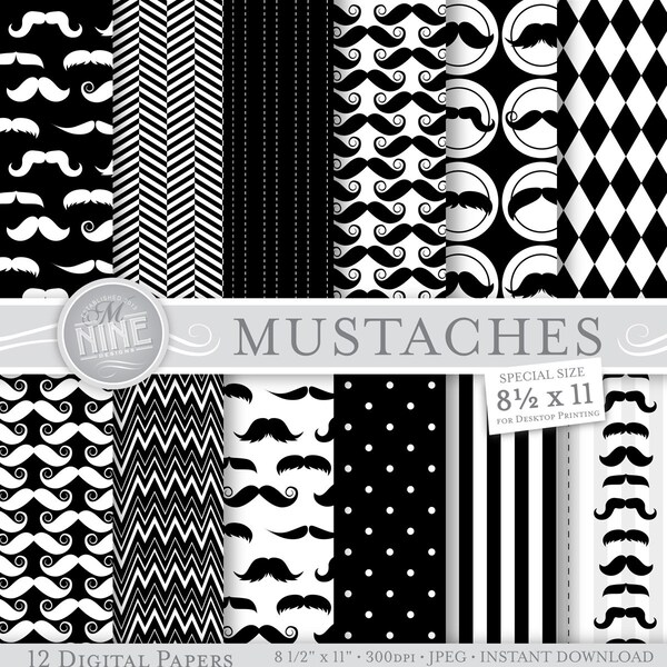 Mustache Pattern - Etsy