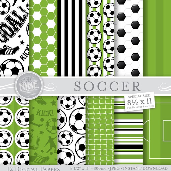 Craft Supplies & Tools Paper 8 1/2 x 11 Black and White Sports Patterns ...