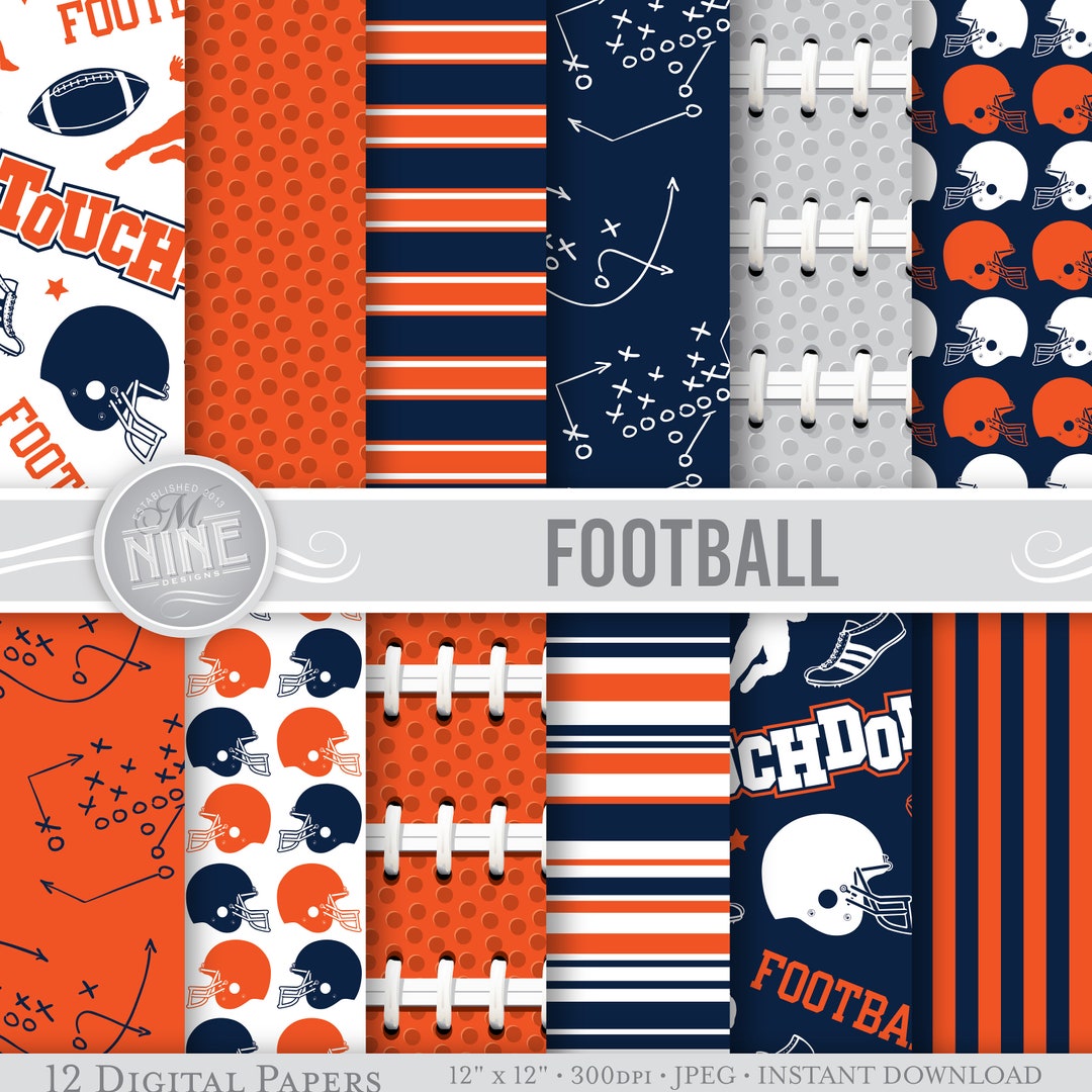 Football Digital Paper Seamless Football Digital Paper Printable ...
