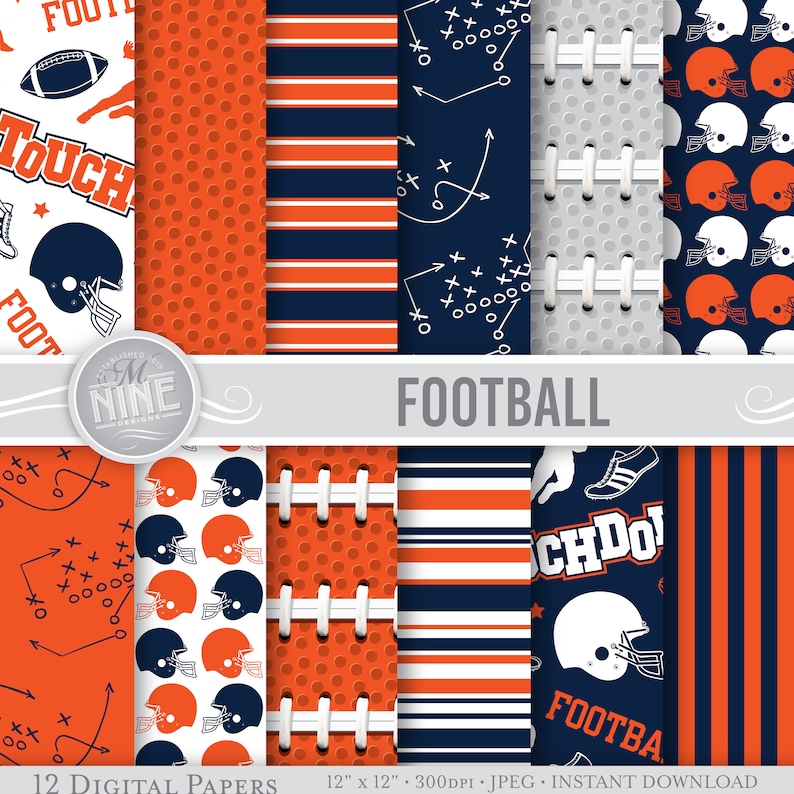 Football Digital Paper Seamless Football Digital Paper - Etsy