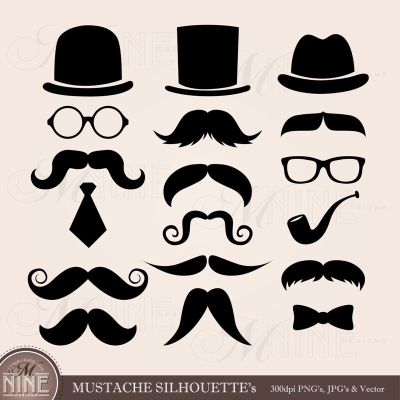 Mustache Clip Art - Etsy