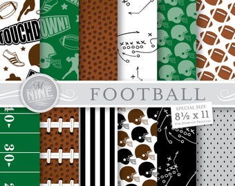 Brown Digital Paper Football Digital Paper Green Digital - Etsy