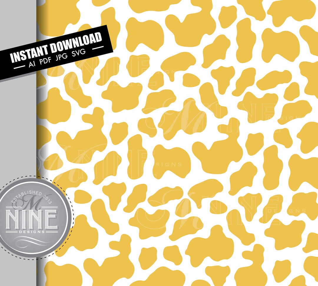 Cow Print Svg Seamless Cow Print Pattern Svg Yellow Cow Print ...