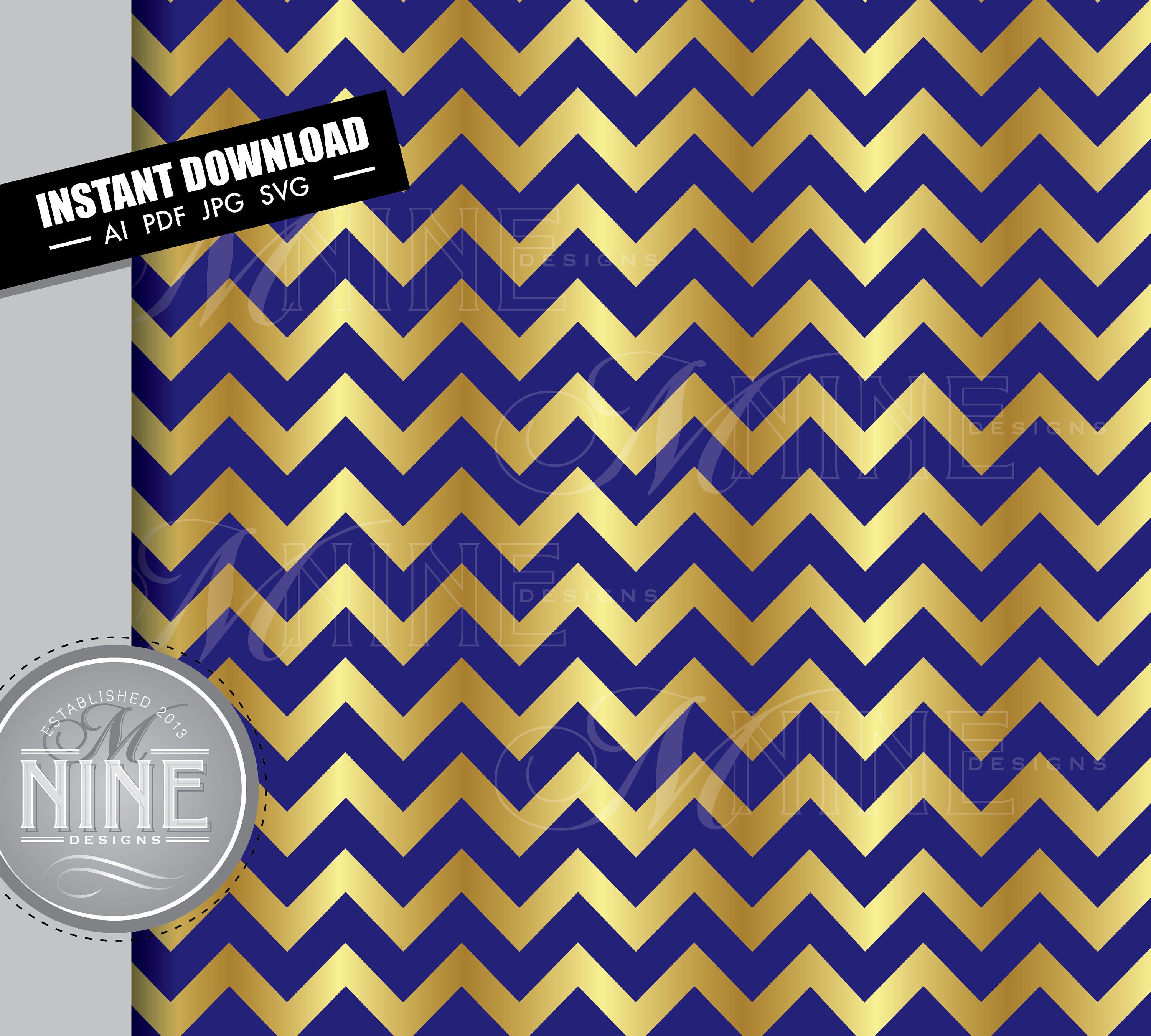 Royal Blue Chevron Border