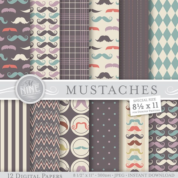 Mustache Pattern - Etsy