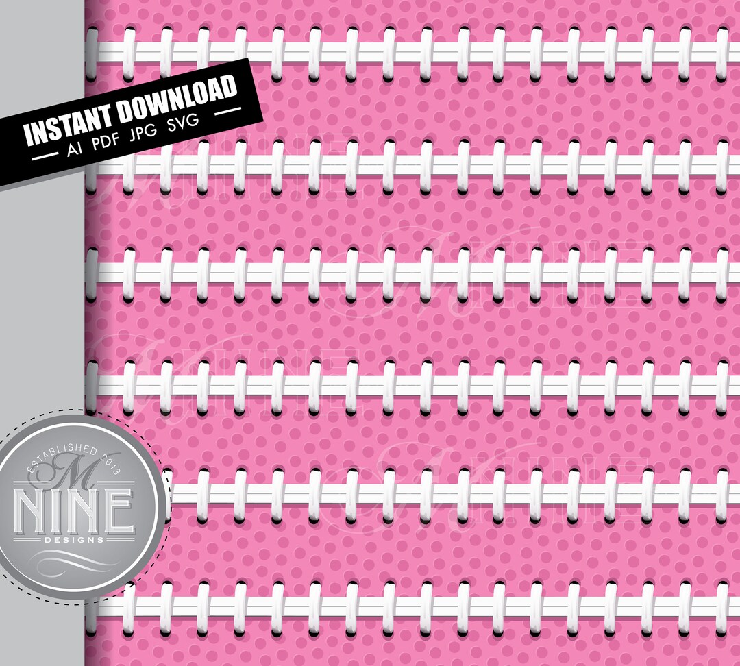 Pink Football Pattern Digital Paper Football Laces Svg Pdf - Etsy