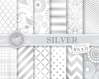 Silver Digital Paper: silver Textures Silver Foil - Etsy