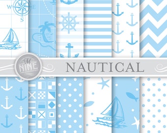 Sea Elements Digital Paper Pattern Instant Download Nautical - Etsy ...