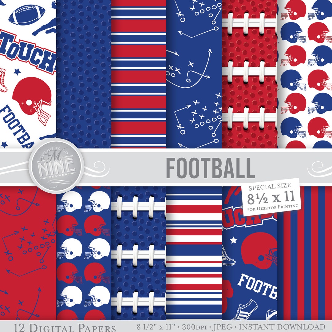 Football Digital Paper 8 1/2 X 11 Football Digital Paper Printable ...