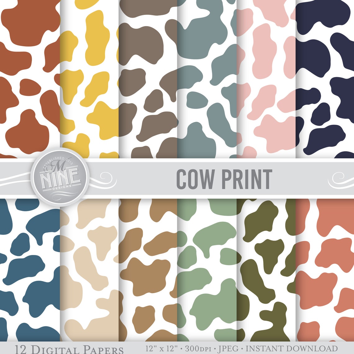 Seamless Cow Print Digital Paper Commercial Use Cow Print - Etsy