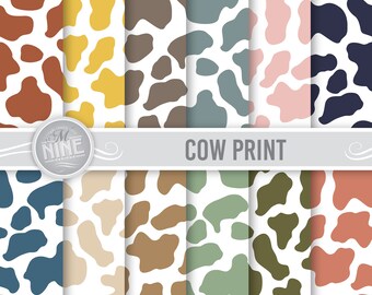 Seamless Cow Print Digital Paper Commercial Use Cow Print Digital Paper ...