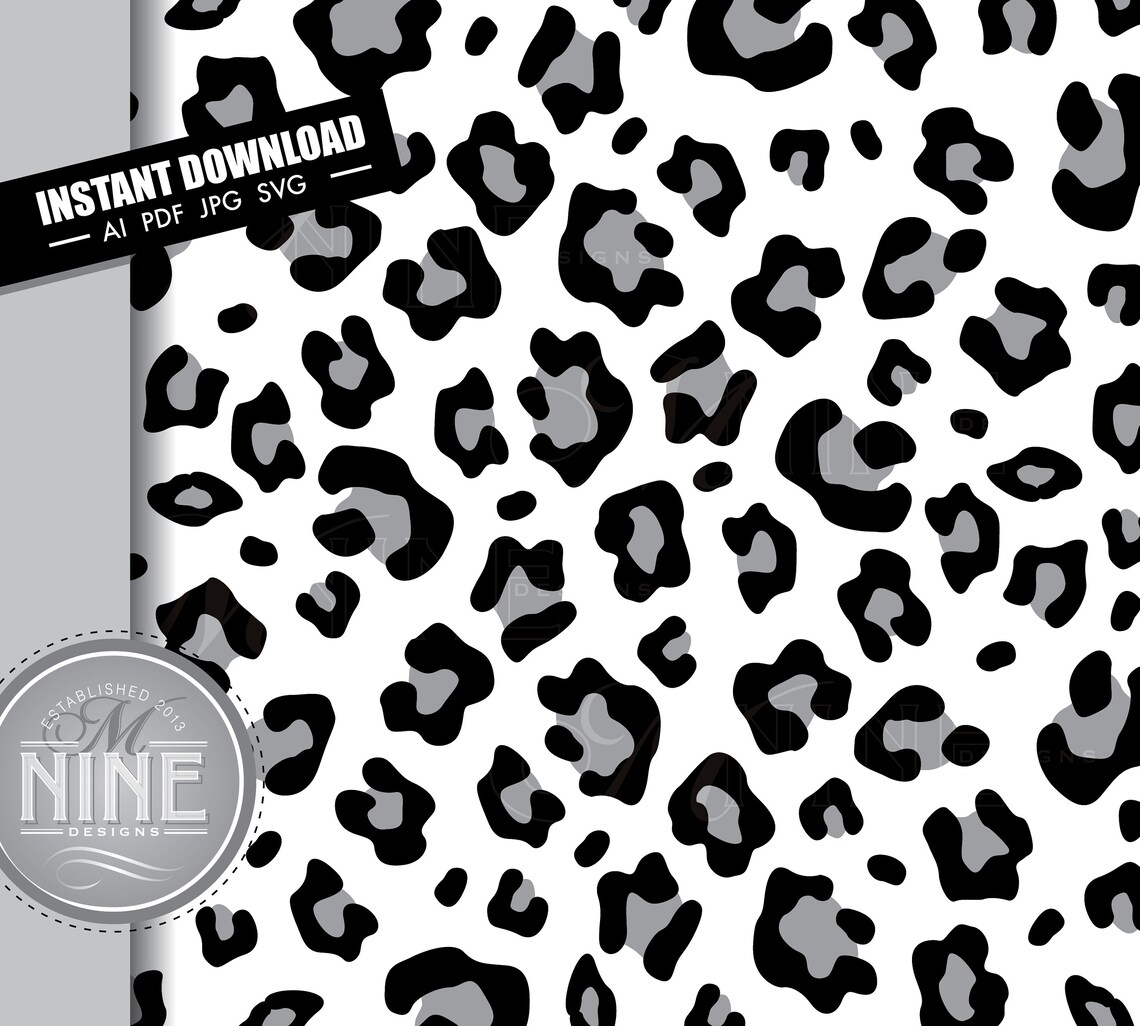 Seamless Leopard Spots Pattern Grey Snow Leopard Spots Svg - Etsy