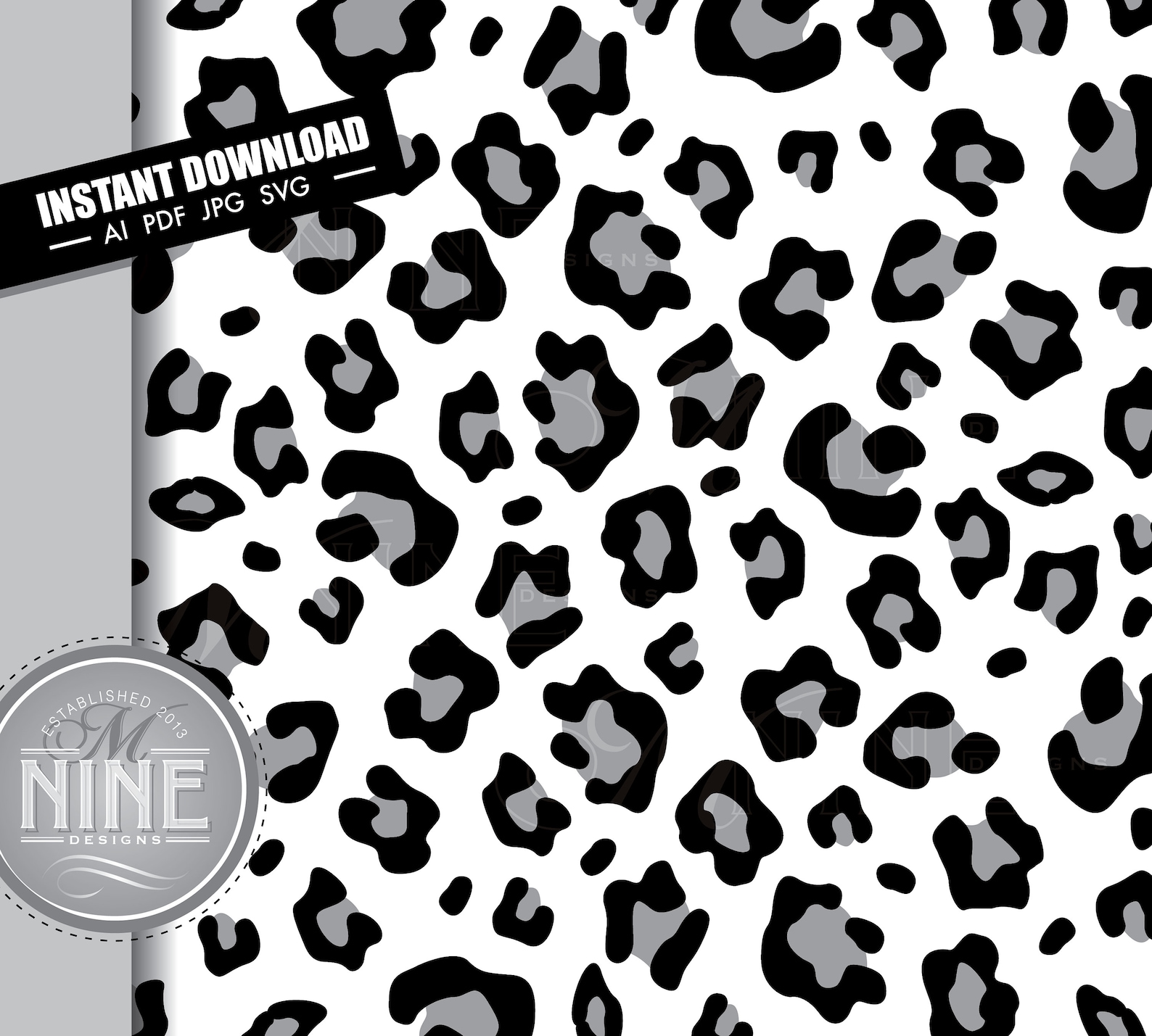 Seamless Leopard Spots Pattern Grey Snow Leopard Spots Svg - Etsy