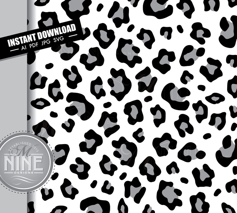 Seamless Leopard Spots Pattern Grey Snow Leopard Spots Svg - Etsy