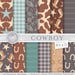 Cowboy Digital Paper, VINTAGE COWBOY Printable Pattern Print, Cowboy ...
