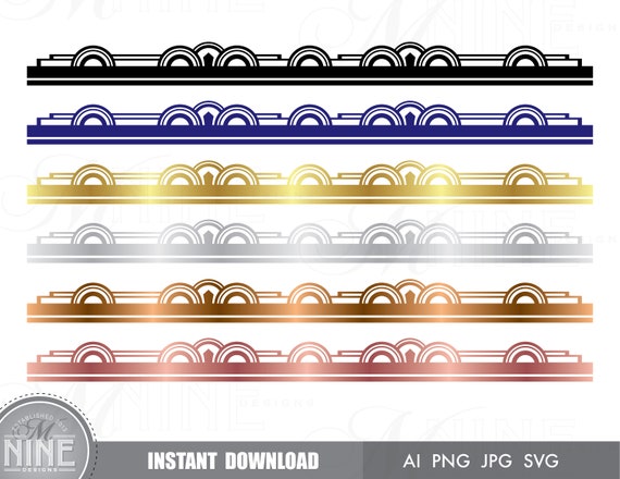 Roaring 20's Border Clipart Downloads Vector Art Deco - Etsy