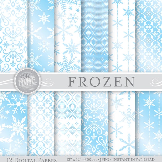 FROZEN Digital Paper Pattern Prints frozen Blue | Etsy