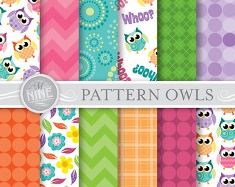 Owls Digital Paper - Etsy