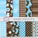 BABY Digital Paper / Brown and Blue BABY Patterns / Baby Theme ...