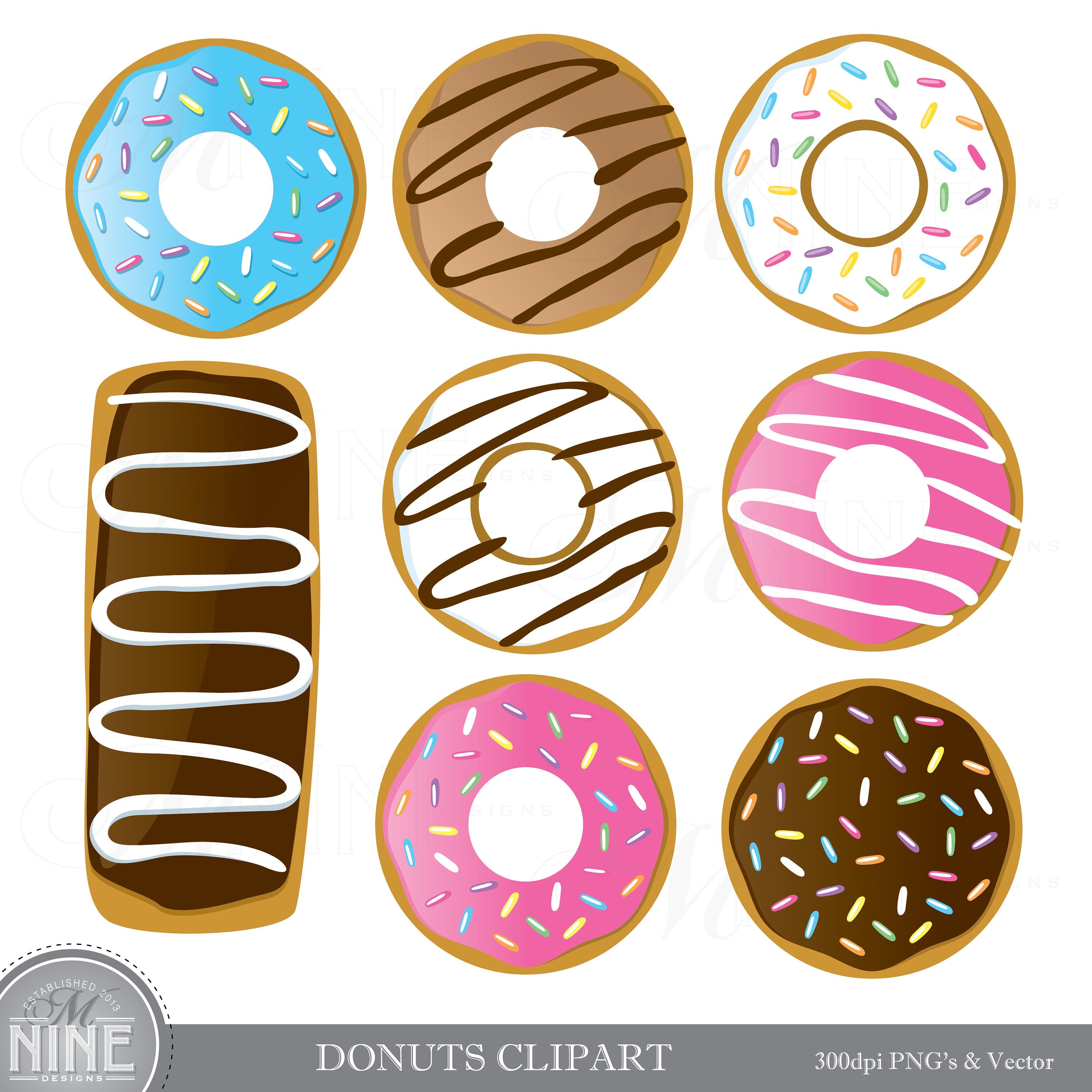 Donuts Clip Art Donut Clipart Downloads Donut Party Donut - Etsy Canada