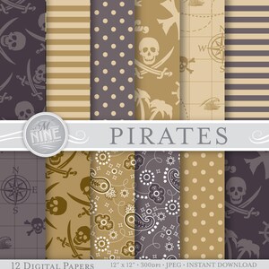 PIRATES Digital Paper / PIRATE Party Printables / Vintage - Etsy