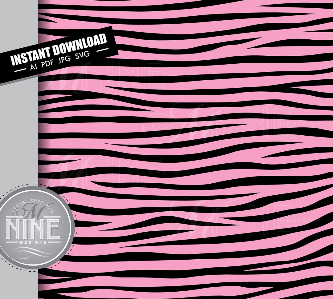 Seamless Pink Tiger Stripes Digital Paper, Wild Stripes Pattern Svg Pdf ...