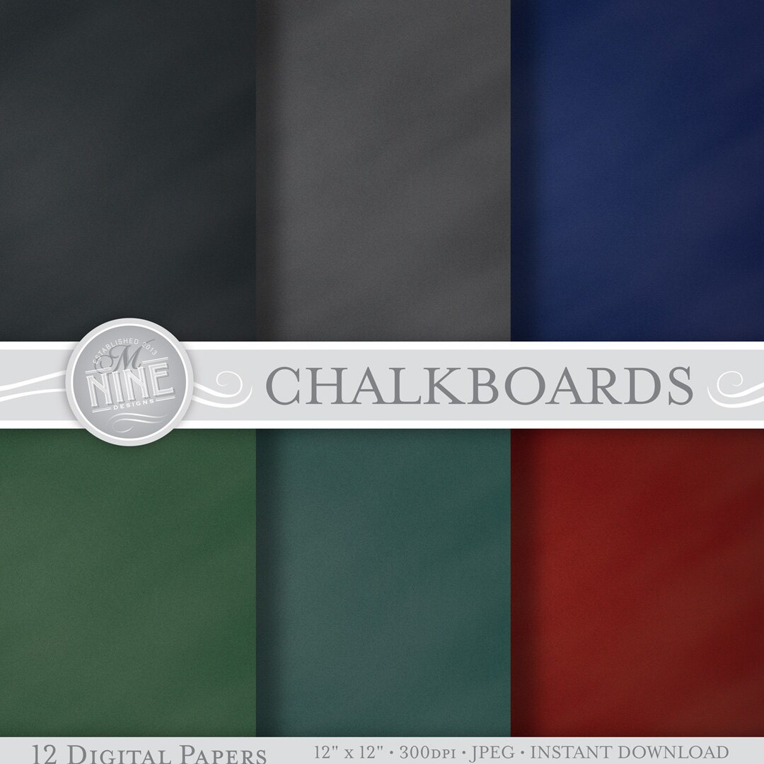 Chalkboard Backgrounds Digital Paper Chalk Prints, 12 X 12 Blank Base ...