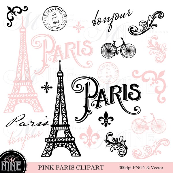 Eiffel Tower Clipart - Etsy
