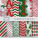 CHRISTMAS Digital Paper / Green Red Silver Christmas Patterns - Etsy