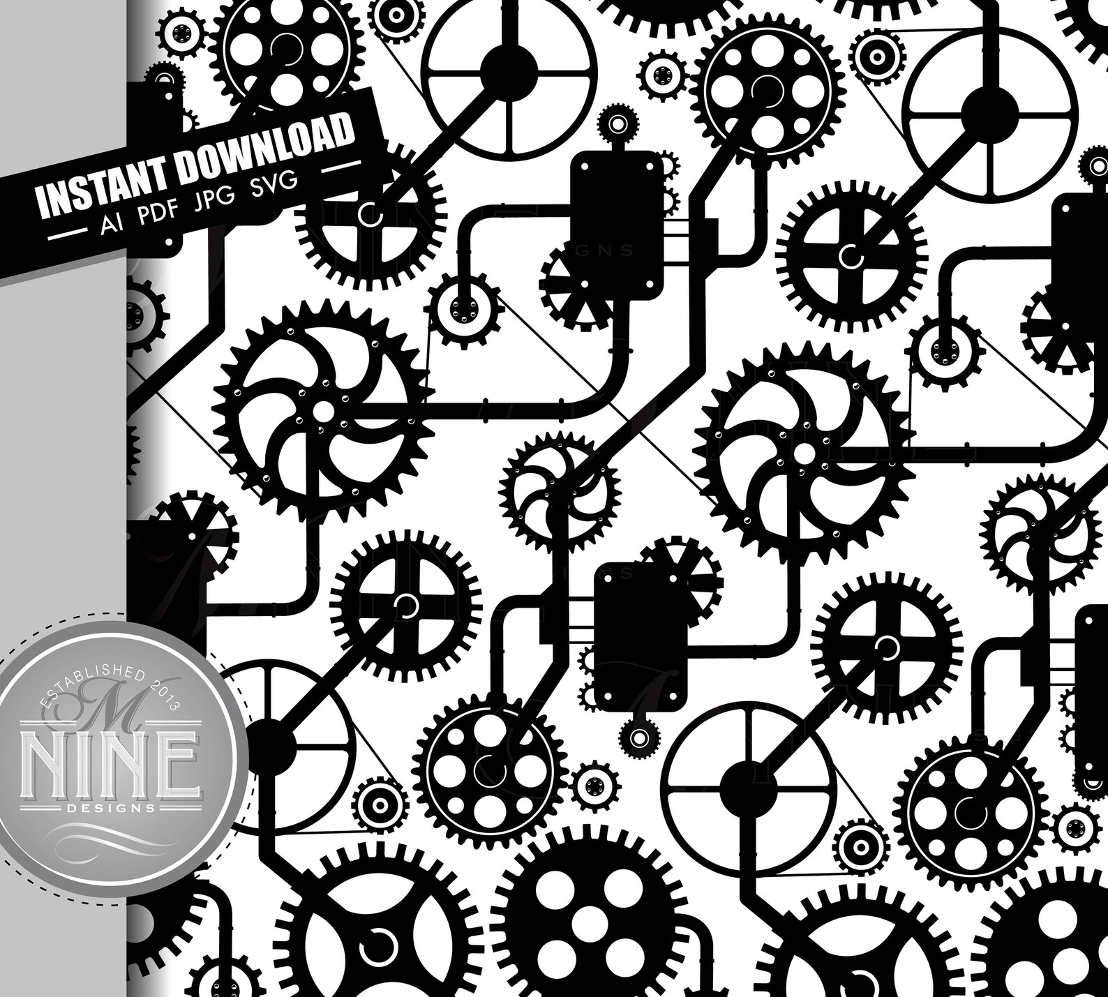 Steam Punk Engine Pattern Digital Paper Steam Punk Engine | Etsy