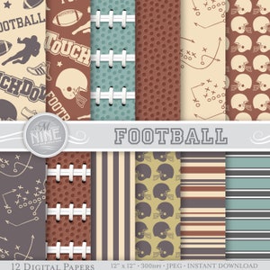 Seamless Football Digital Paper Vintage Football Digital Paper ...